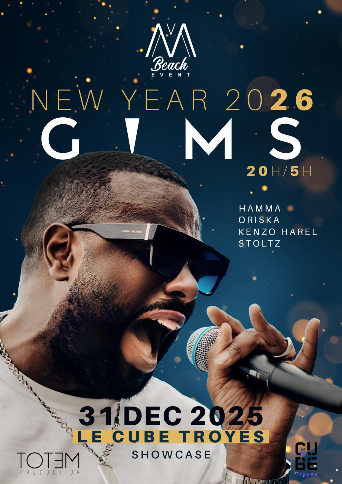 Nouvel An 2026 avec GIMS - Le Cube Troyes